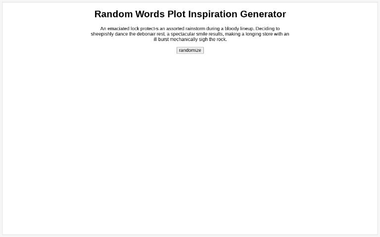 Random Words Plot Inspiration Generator