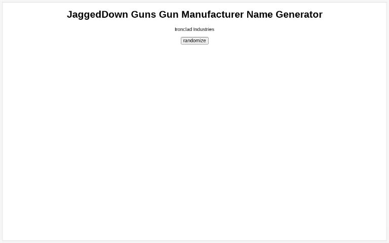 JaggedDown Guns Gun Manufacturer Name Generator