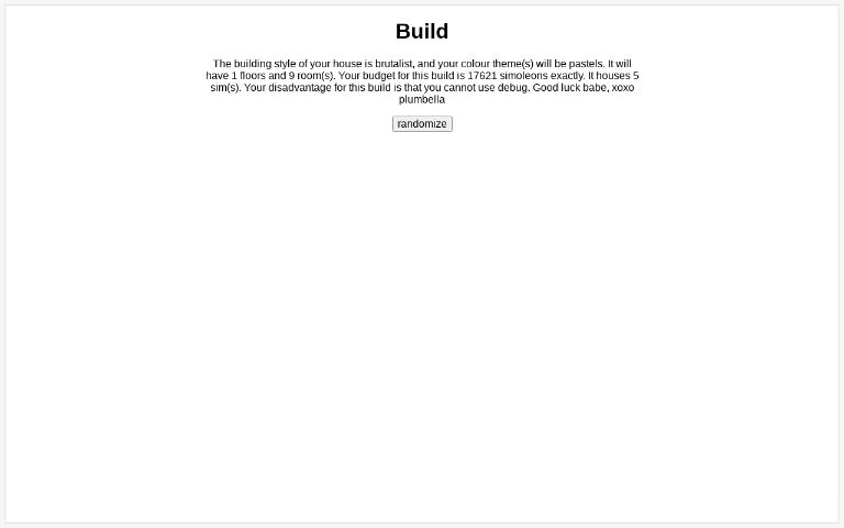 Build ― Perchance Generator