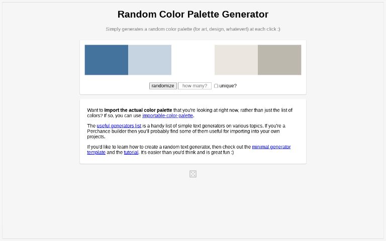 Random Color Palette Generator