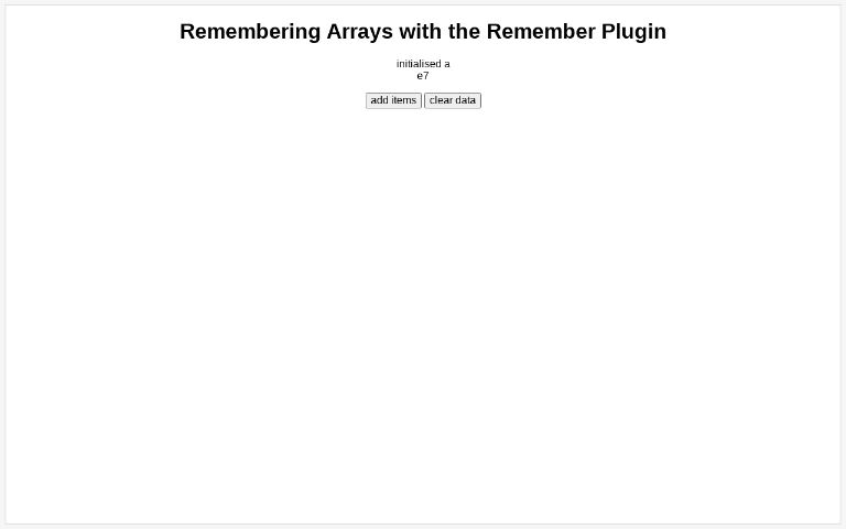 Remembering Arrays with the Remember Plugin