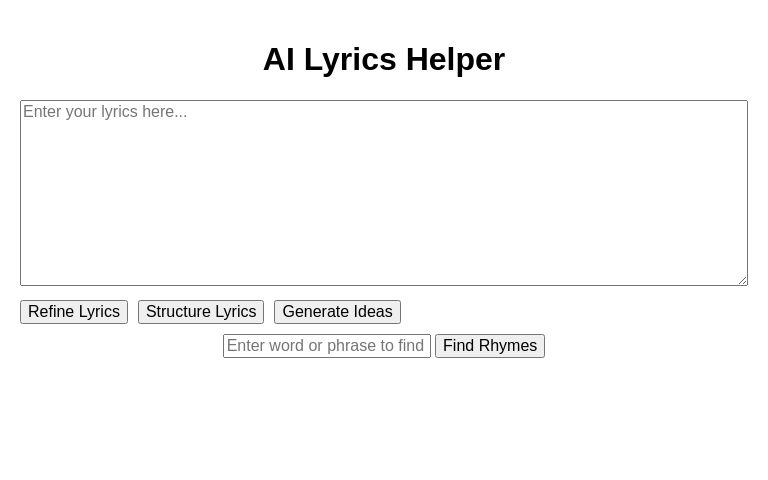AI Lyrics Helper ― Perchance Generator