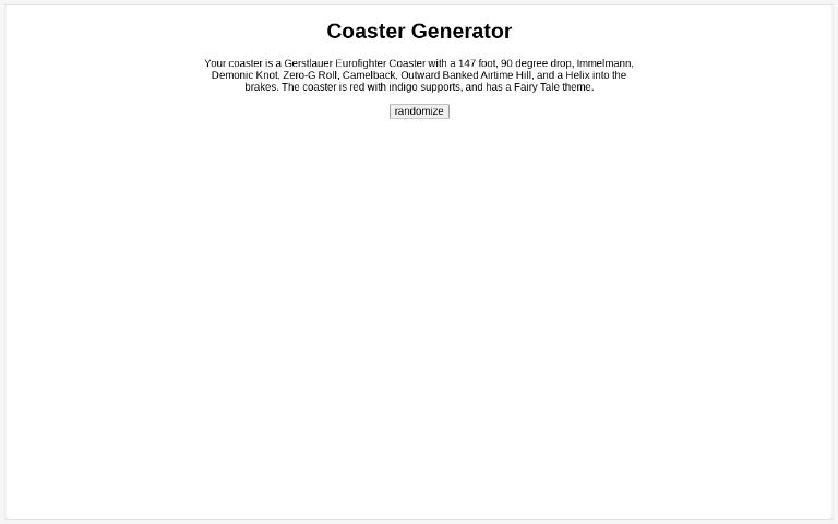 Coaster Generator