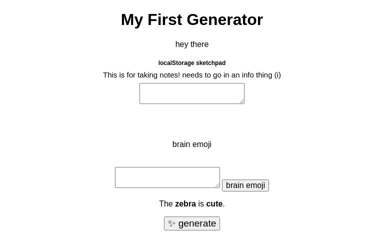 My First Generator