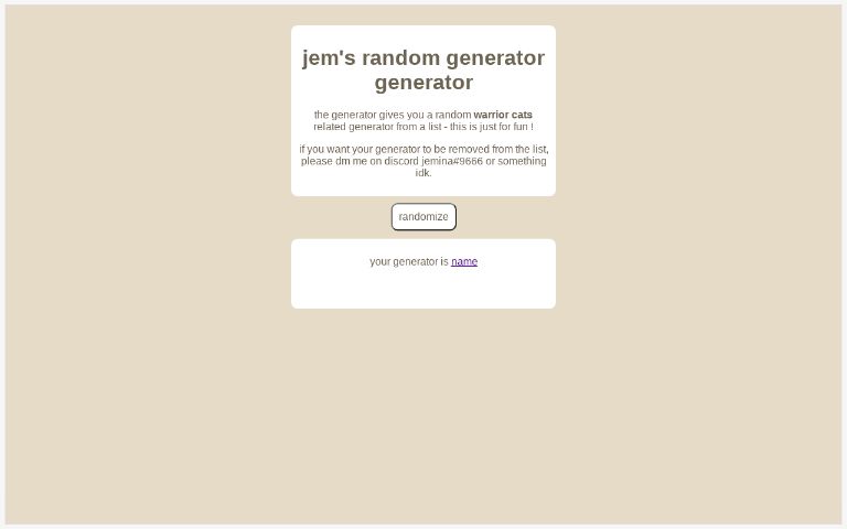 jem's random generator generator