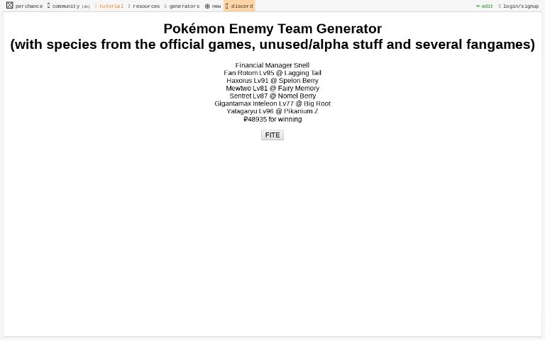 Pokémon Enemy Team Generator (with species from the official games ...