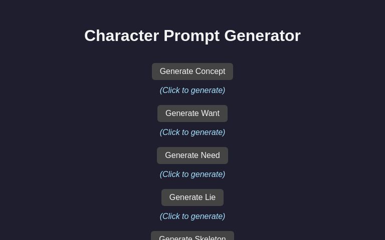 Character Prompt Generator