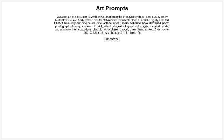 Art Prompts ― Perchance Generator