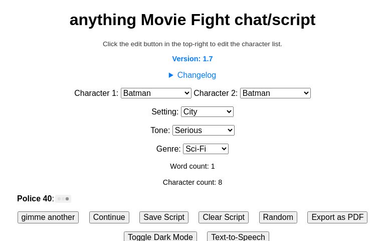 anything Movie Fight chat/script