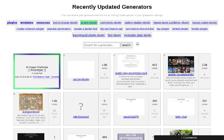 Recently Updated Generators