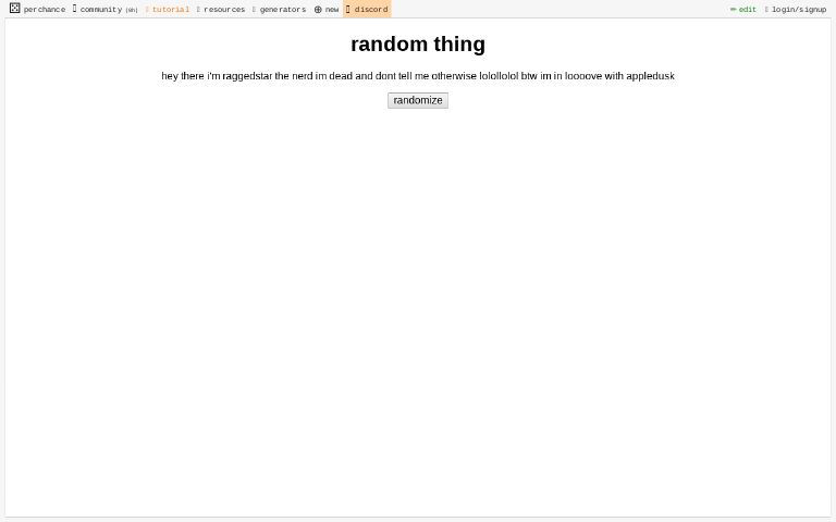 random thing ― Perchance Generator