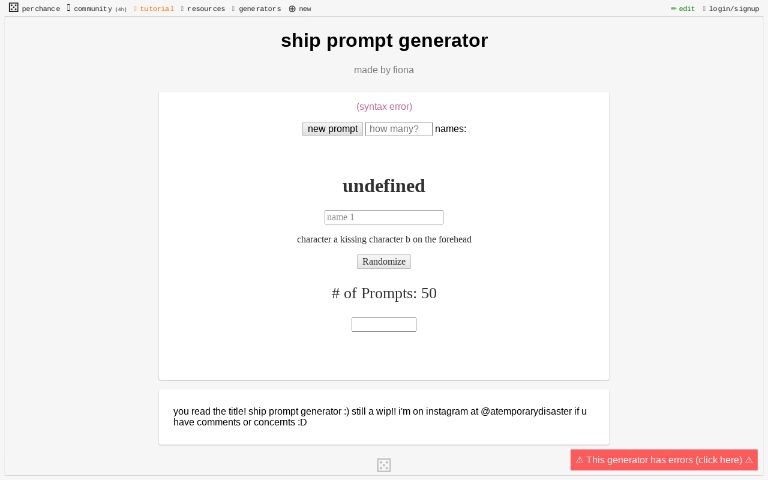 ship prompt generator