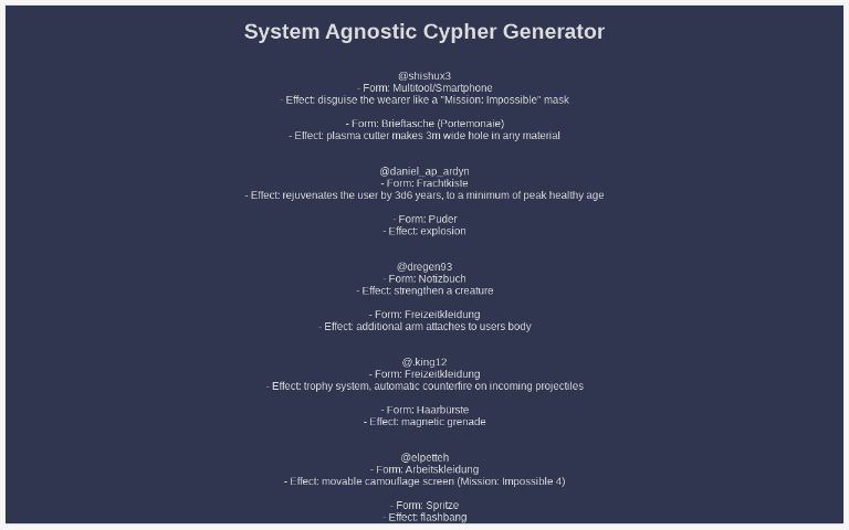 System Agnostic Cypher Generator