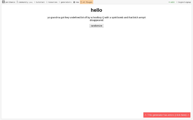 hello ― Perchance Generator