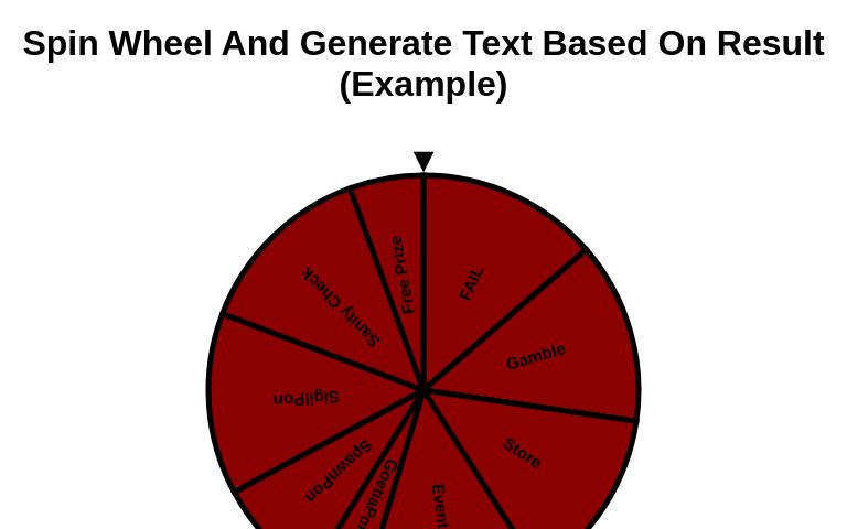 Spin Wheel And Generate Text Based On Result (Example)