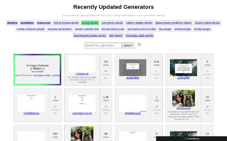 Recently Updated Generators