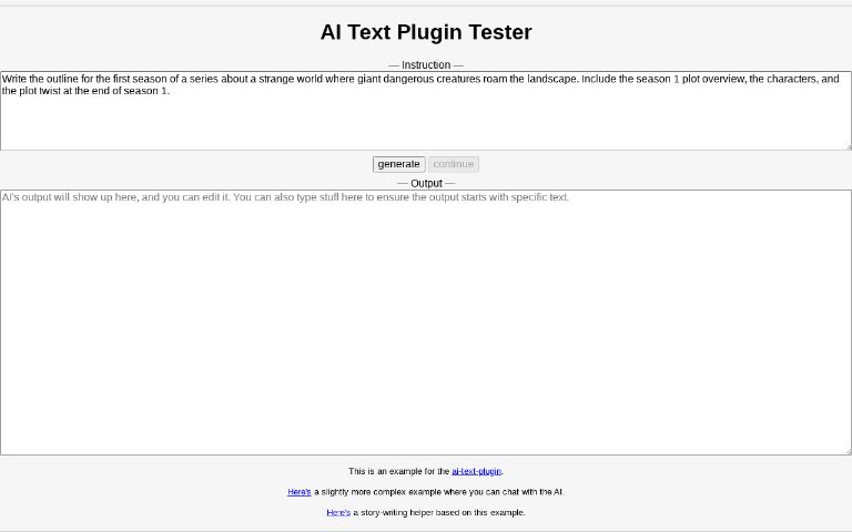 AI Text Plugin Tester