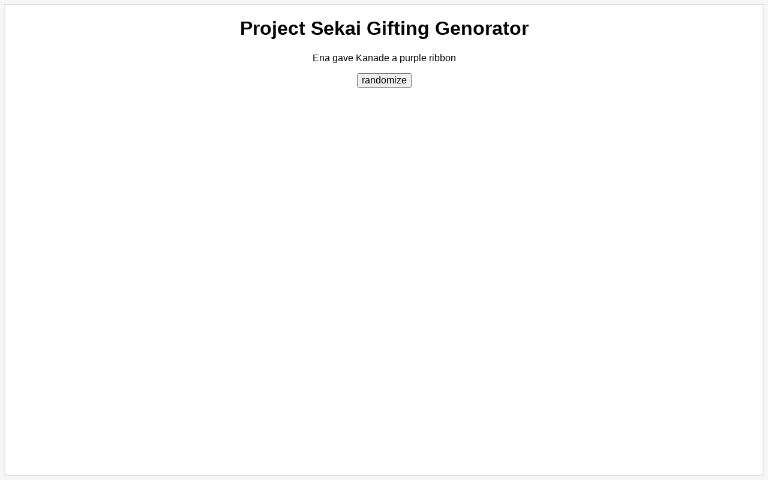 Project Sekai Gifting Genorator ― Perchance Generator