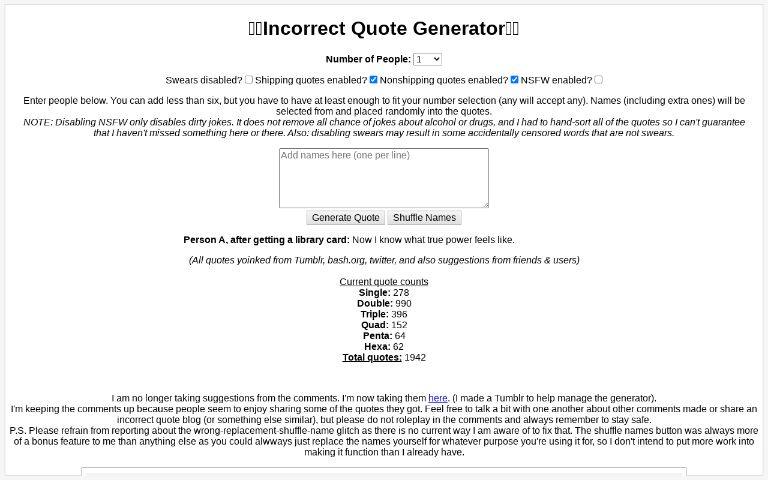 🏳️‍🌈Incorrect Quote Generator🏳️‍🌈
