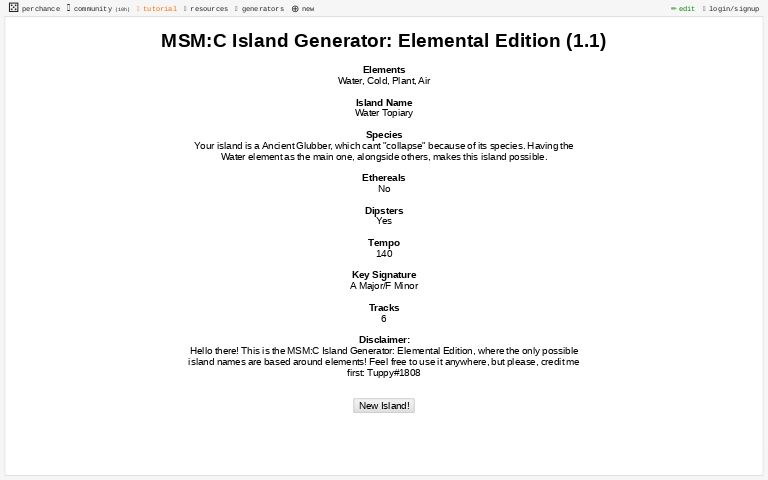 MSM:C Island Generator: Elemental Edition (1.1)