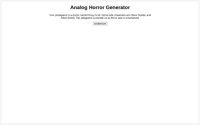 Analog Horror Generator