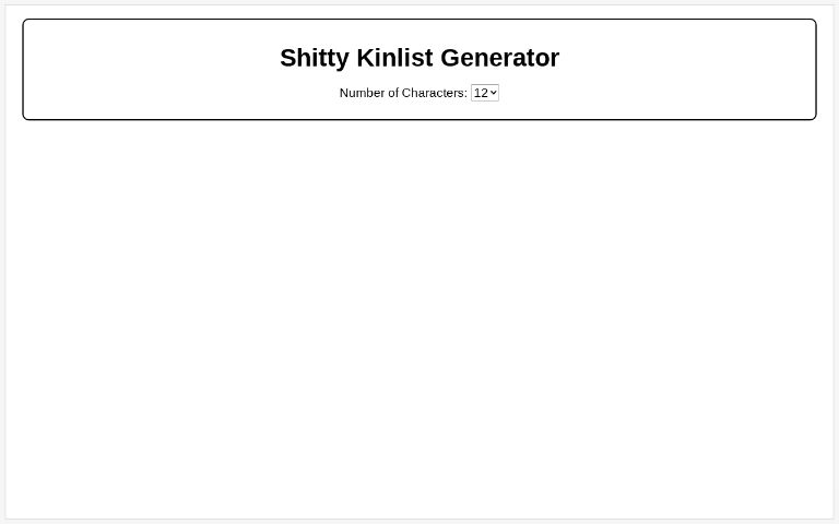 Shitty Kinlist Generator