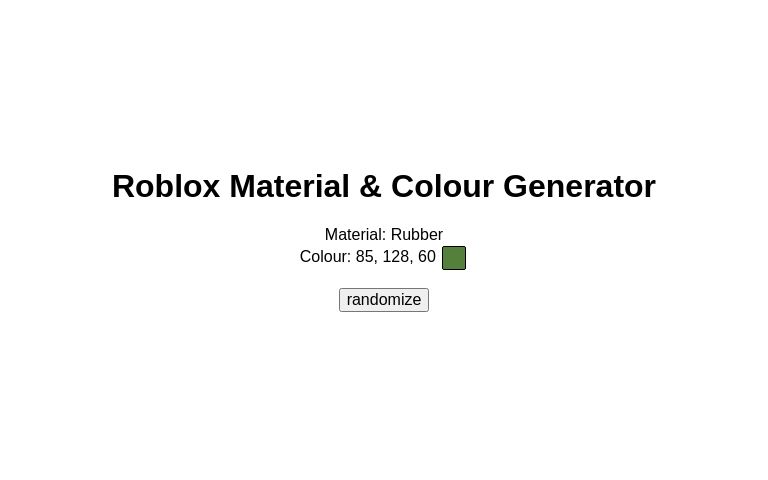Roblox Material & Colour Generator