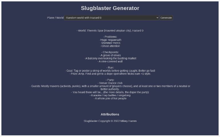 Slugblaster Generator