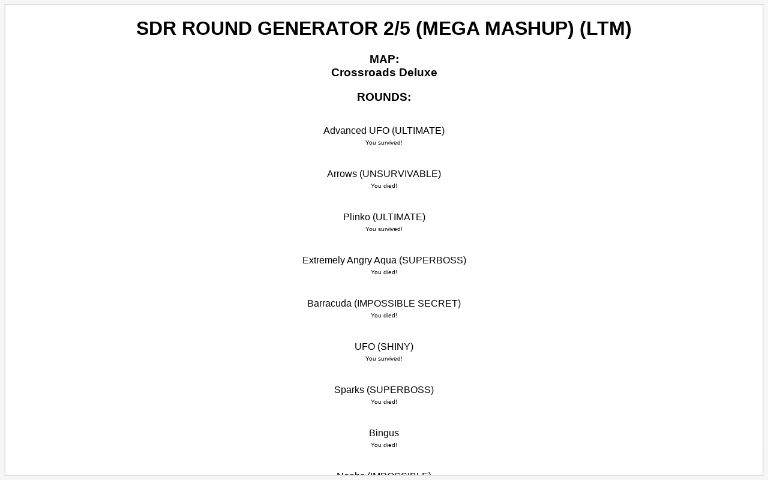 SDR ROUND GENERATOR 2/5 (MEGA MASHUP) (LTM)