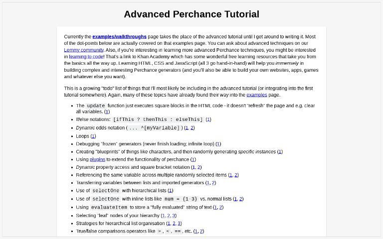Advanced Perchance Tutorial ― Perchance Generator