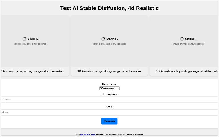Test AI Stable Disffusion, 4d Realistic ― Perchance Generator