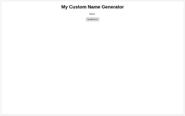 My Custom Name Generator