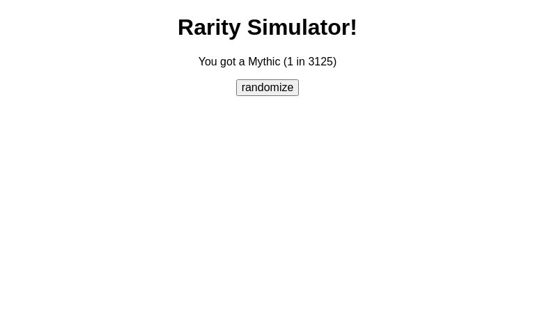 Rarity Simulator! ― Perchance Generator