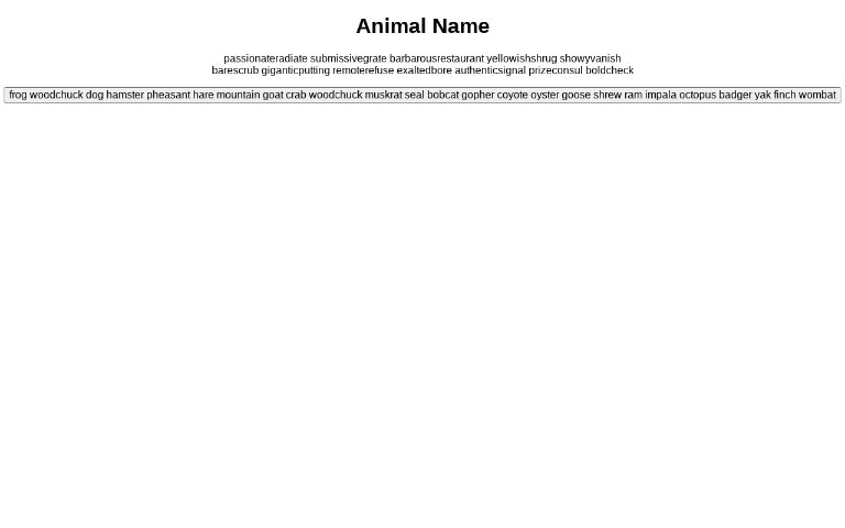 Animal Name ― Perchance Generator