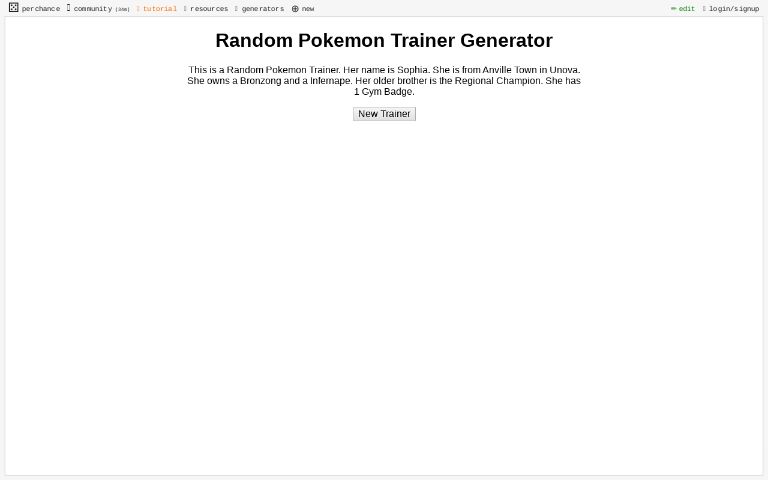 Random Pokemon Trainer Generator