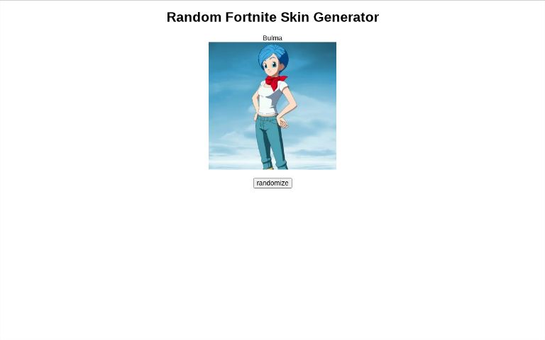 Random Fortnite Skin Generator