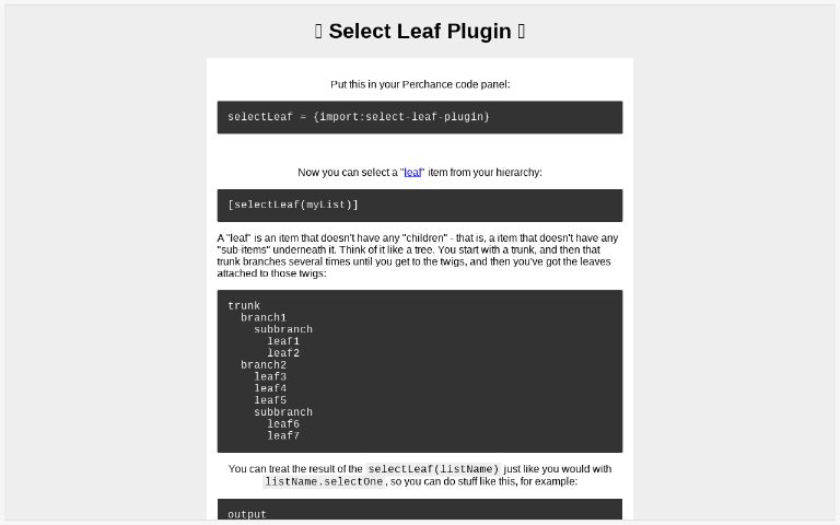 🍂 Select Leaf Plugin 🍂