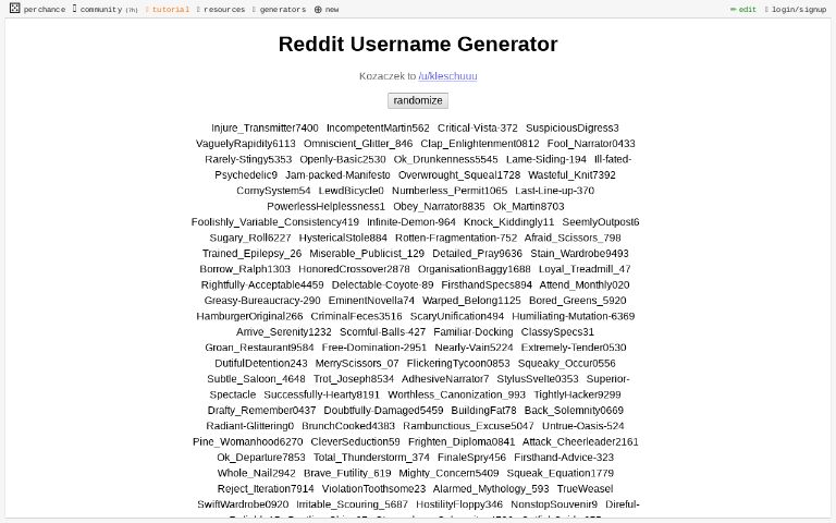Reddit Username Generator