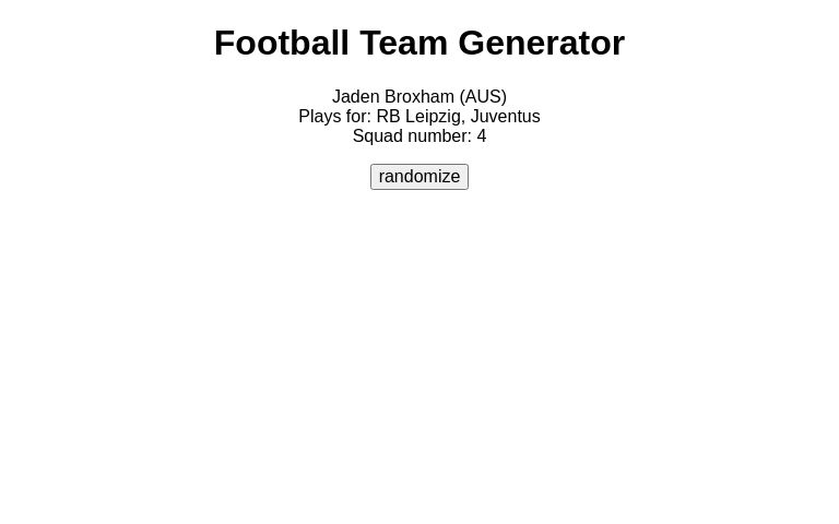 Football Team Generator