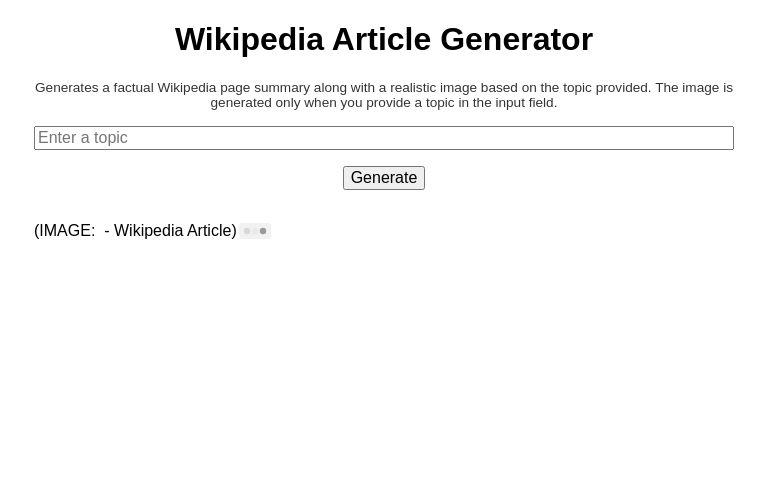 Wikipedia Article Generator