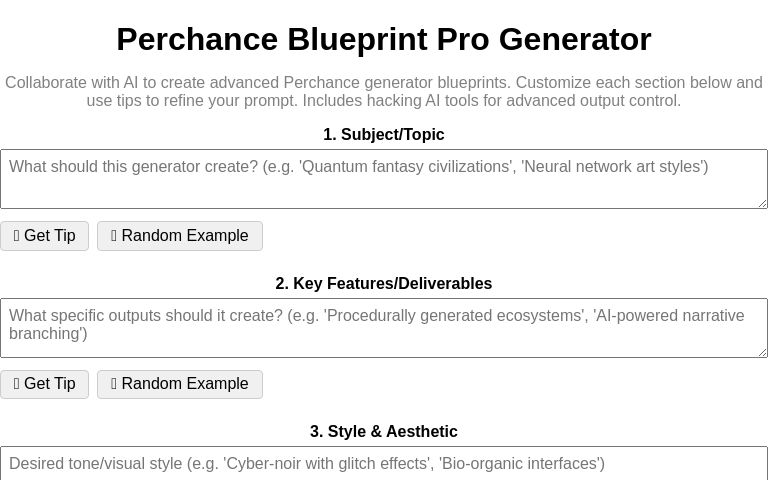 Perchance Blueprint Pro Generator