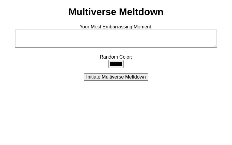 Multiverse Meltdown ― Perchance Generator