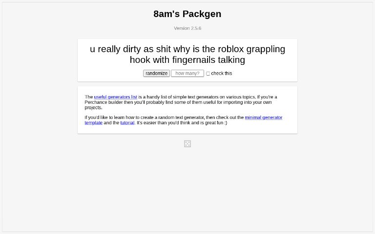 8am's Packgen ― Perchance Generator