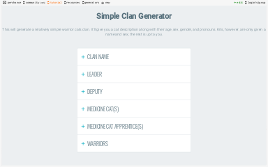 Simple Clan Generator