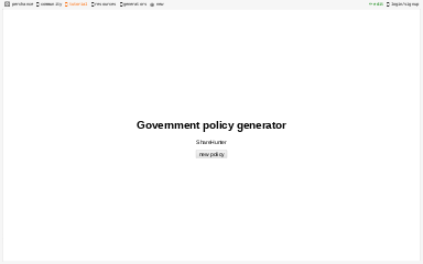 Government policy generator