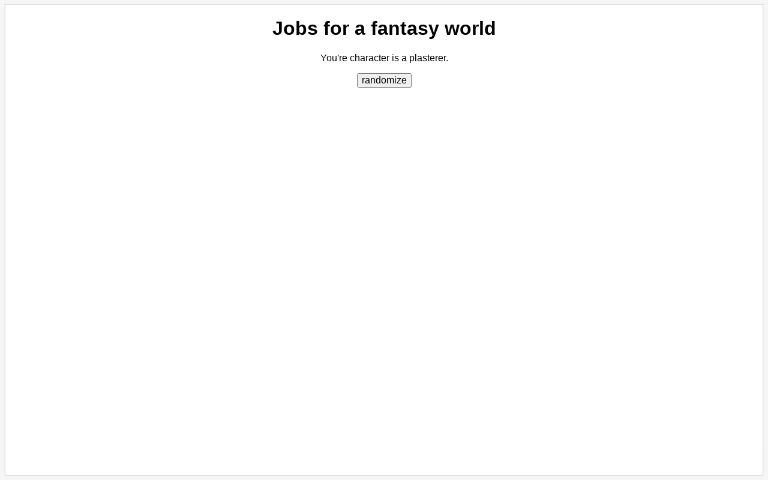 Jobs for a fantasy world ― Perchance Generator