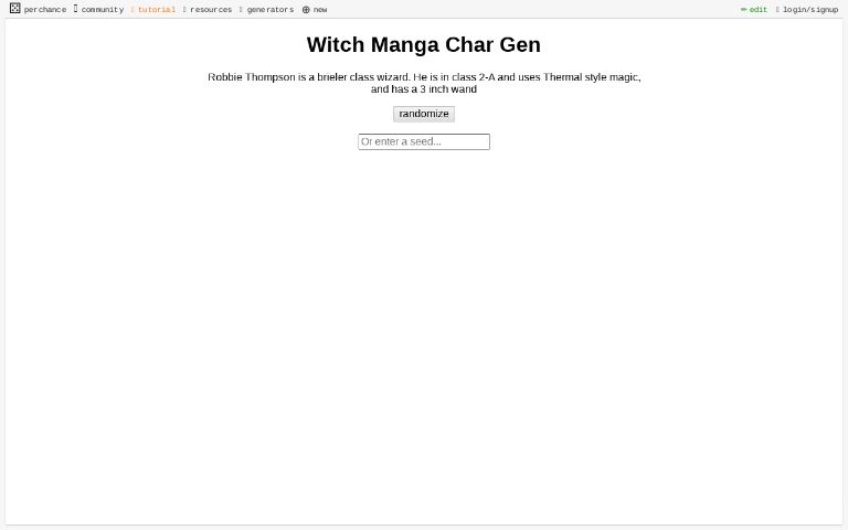 Witch Manga Char Gen