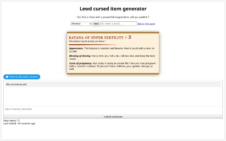 Lewd cursed item generator
