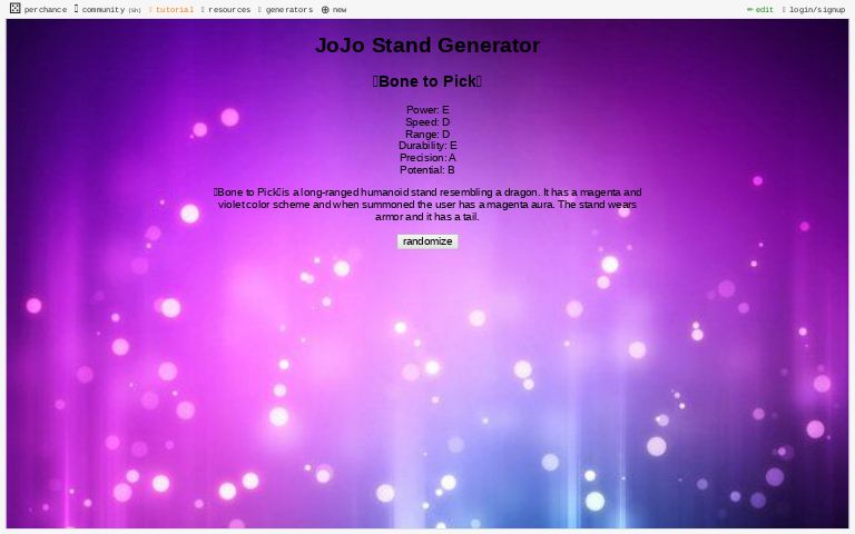 JoJo Stand Generator