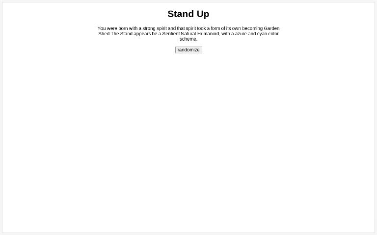 Stand Up ― Perchance Generator